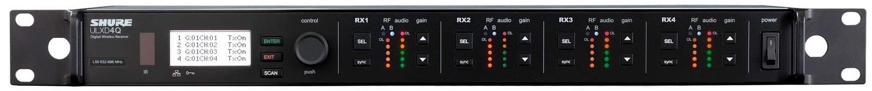 Безжичен ресийвър Shure - ULXD4QE-K51, черен | Ozone.bg