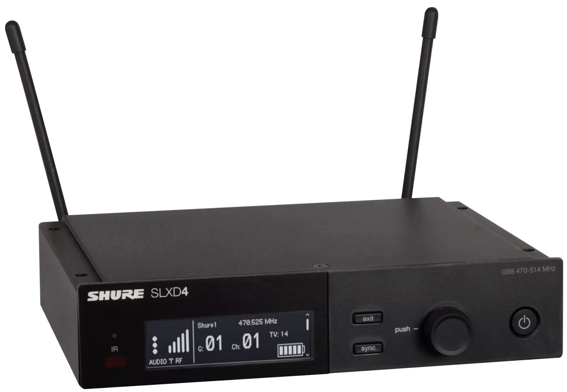 Безжичен ресийвър Shure - SLXD4E-K59, черен | Ozone.bg