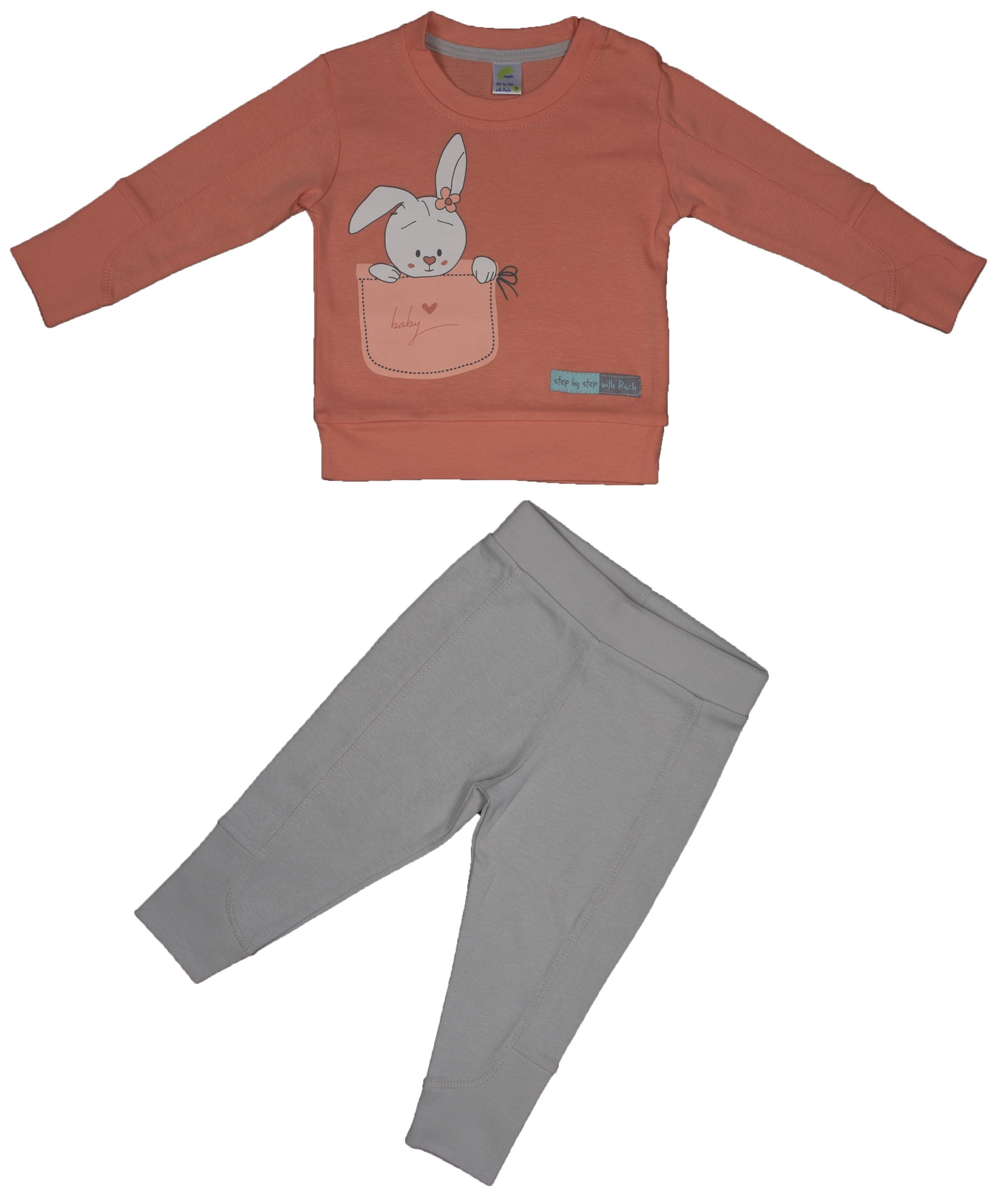 Бебешки комплект от 2 части Rach - Bunny Love, 98 cm, червен | Добра ...