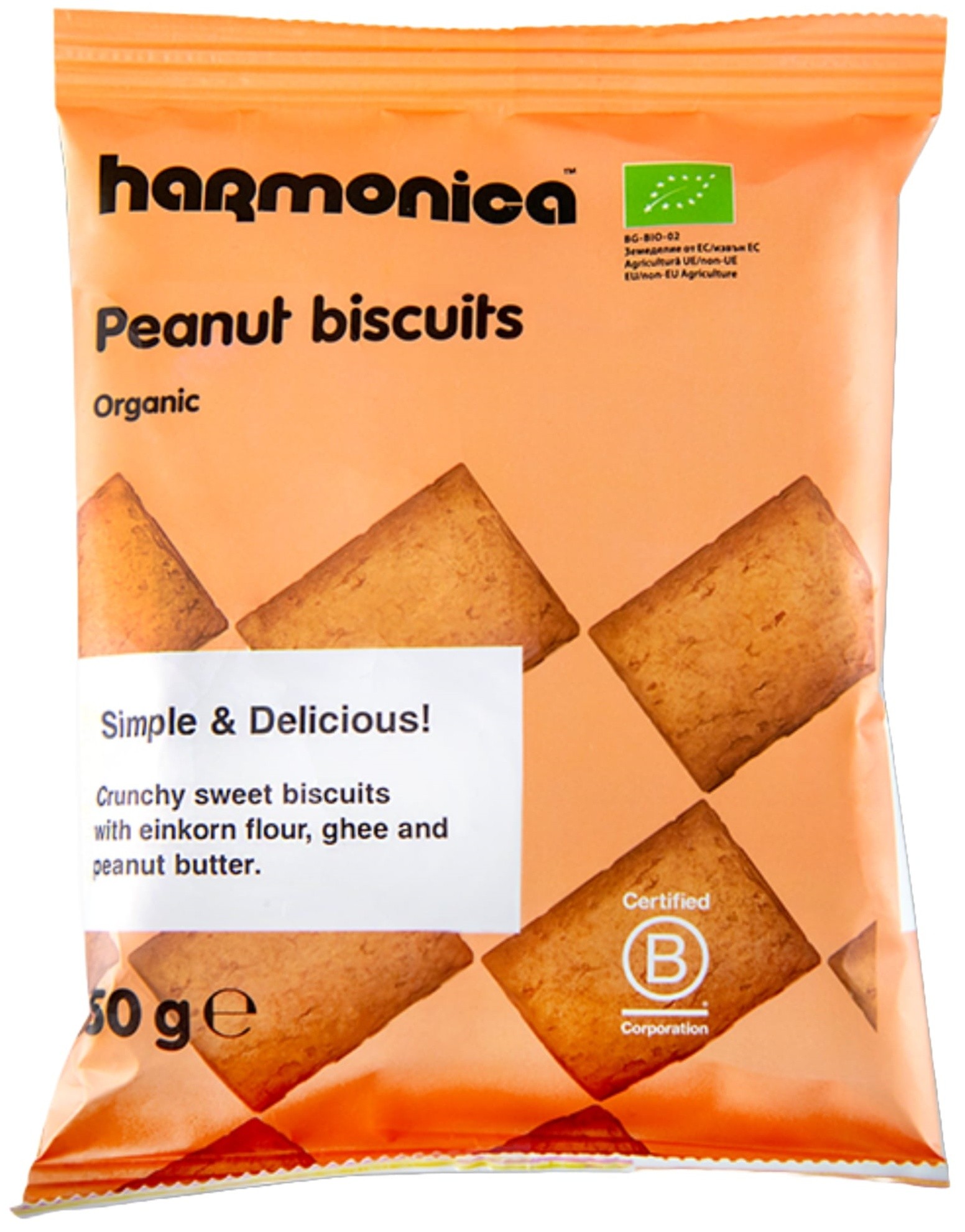 Био бисквити с фъстъчено масло Harmonica - 50 g | Добра цена | Ozone.bg