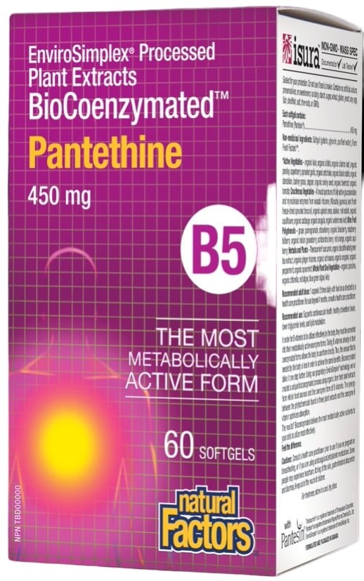 BioCoenzymated Pantethine B5, 450 mg, 60 капсули, Natural Factors ...