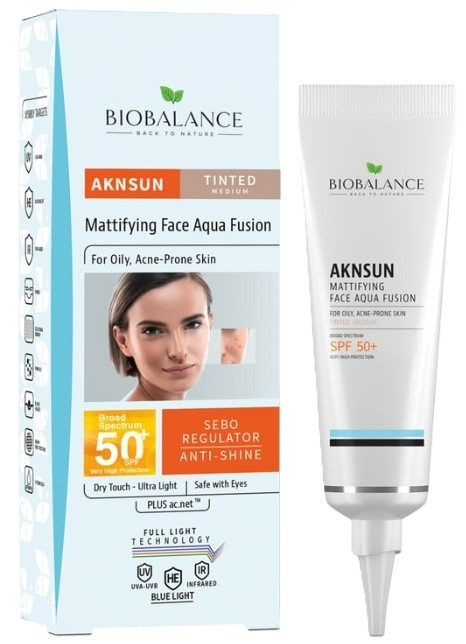 Biobalance Слънцезащитен тониран крем за проблемна кожа Aqua Fusion ...