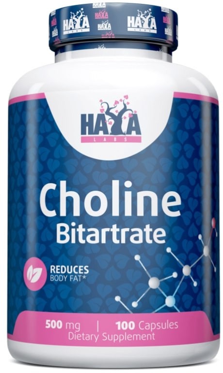 Choline Bitartrate, 500 mg, 100 капсули, Haya Labs | Ozone.bg