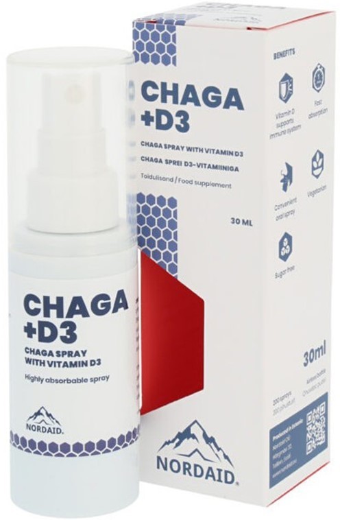 Chaga + D3 Спрей за уста, 30 ml, Nordaid | Ozone.bg