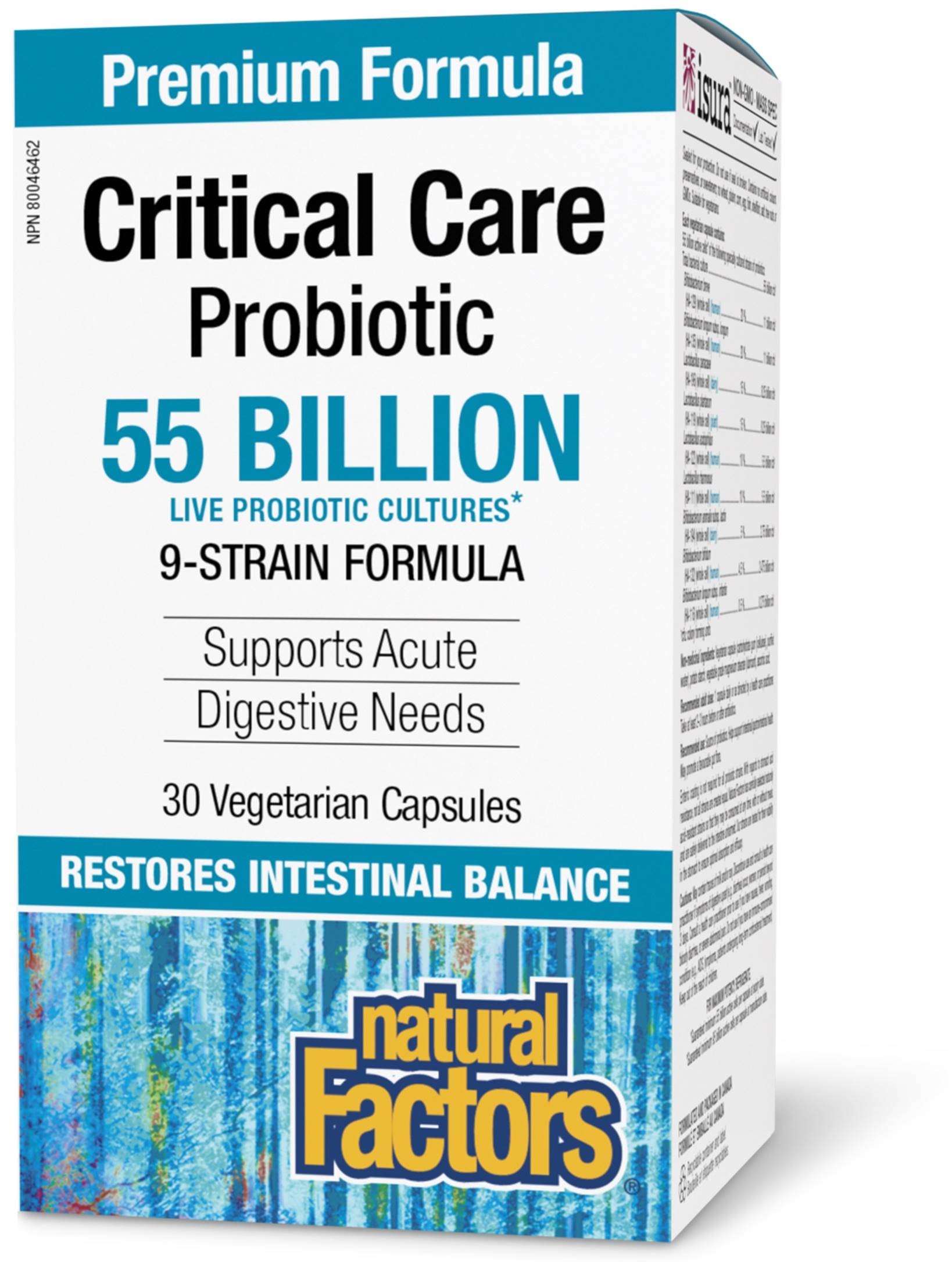 Critical Care Probiotic 55 Billion Live Probiotic Cultures, 30 веге ...