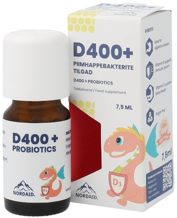 D400 + Probiotics Капки, 7.5 ml, Nordaid | Ozone.bg