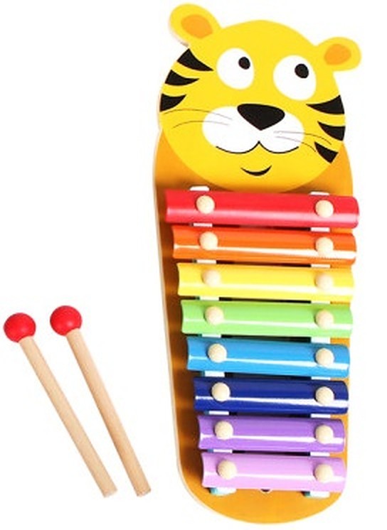 Дървен музикален инструмент Acool Toy - Ксилофон с тигър | Отлична цена ...