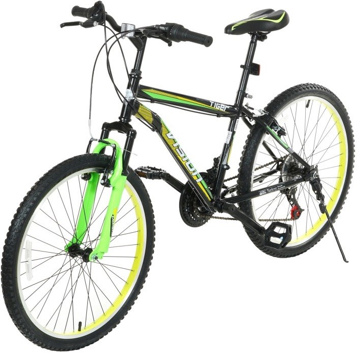 Детски велосипед Vision - Tiger, 24, 21 скорости, черно-зелен | Отлична ...