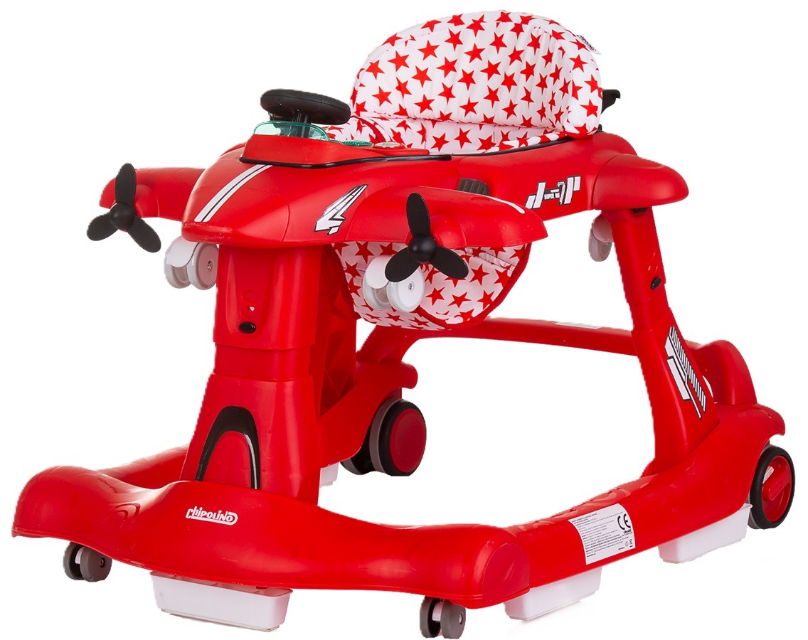 Детска проходилка 3 в 1 Chipolino - Самолетче, червена | Добра цена ...