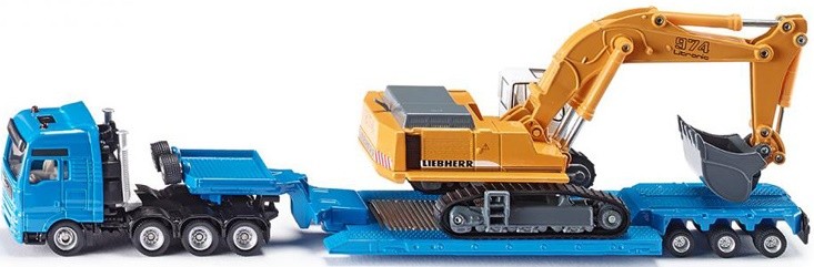 Детска играчка Siku - Тир с ниска платформа и багер | Отлична цена ...