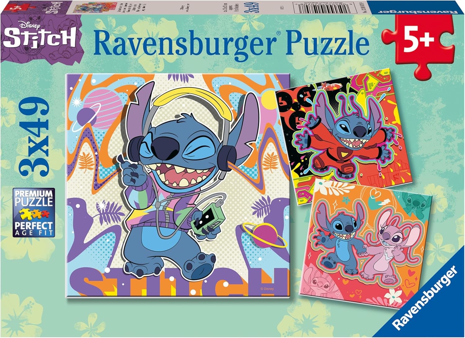 Детски пъзел Ravensburger 3 x 49 части - Стич | Супер цена | Ozone.bg