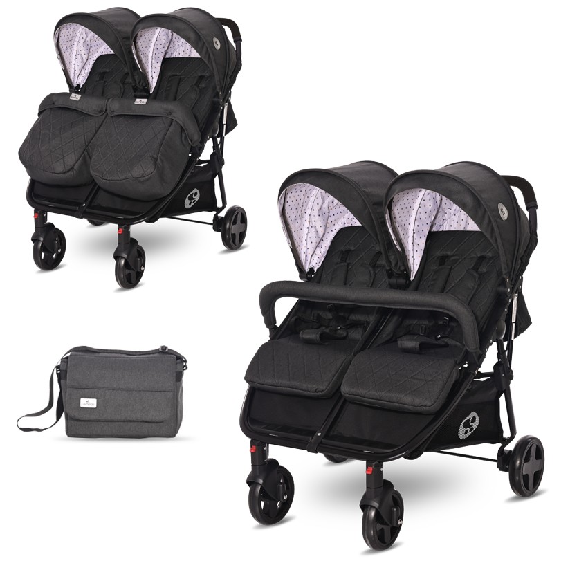 Детска количка за близнаци Lorelli - Duo, Black Dots | Добра цена ...