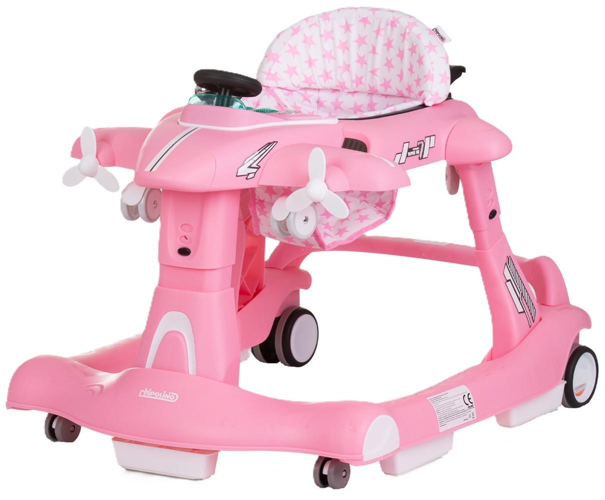 Детска проходилка 3 в 1 Chipolino - Самолетче, розова | Добра цена ...