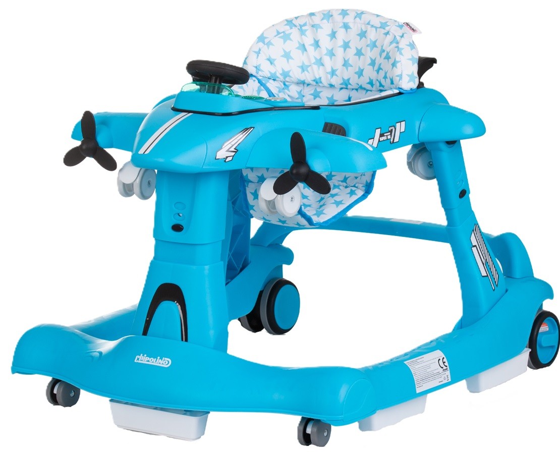 Детска проходилка 3 в 1 Chipolino - Самолетче, синя | Добра цена | Ozone.bg