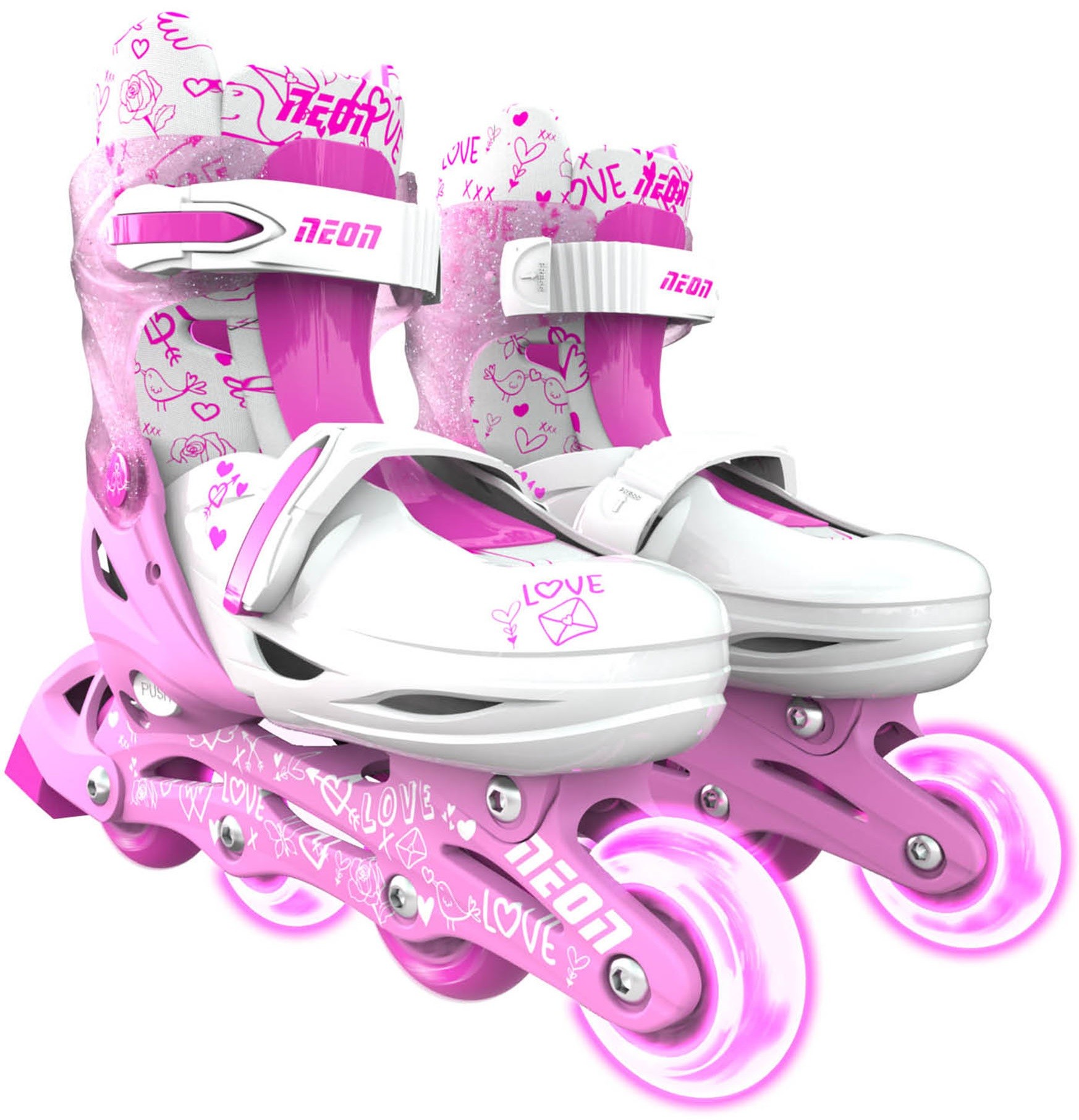 Детски ролери 2 в 1 Yvolution - Neon Combo Skates, размер 30-33, розови ...