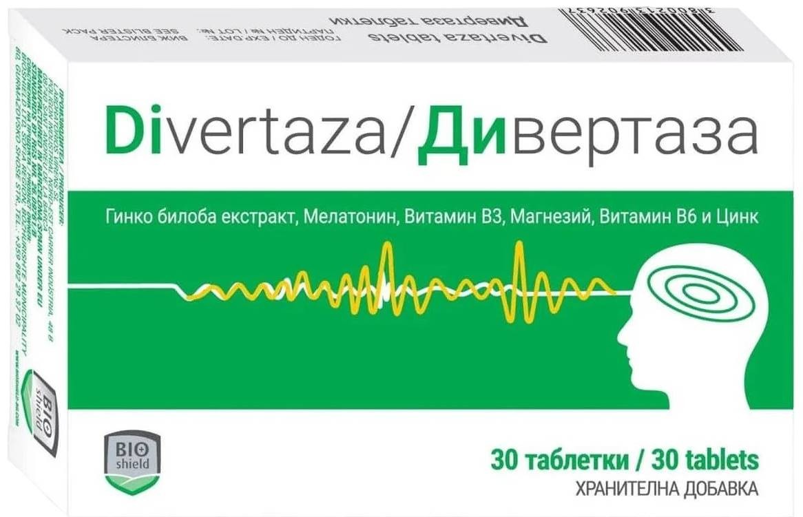 Дивертаза, 30 таблетки, BioShield | Ozone.bg