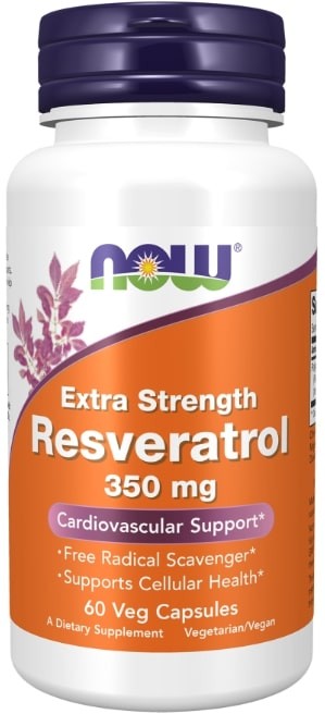 Extra Strength Resveratrol, 60 капсули, Now | Ozone.bg