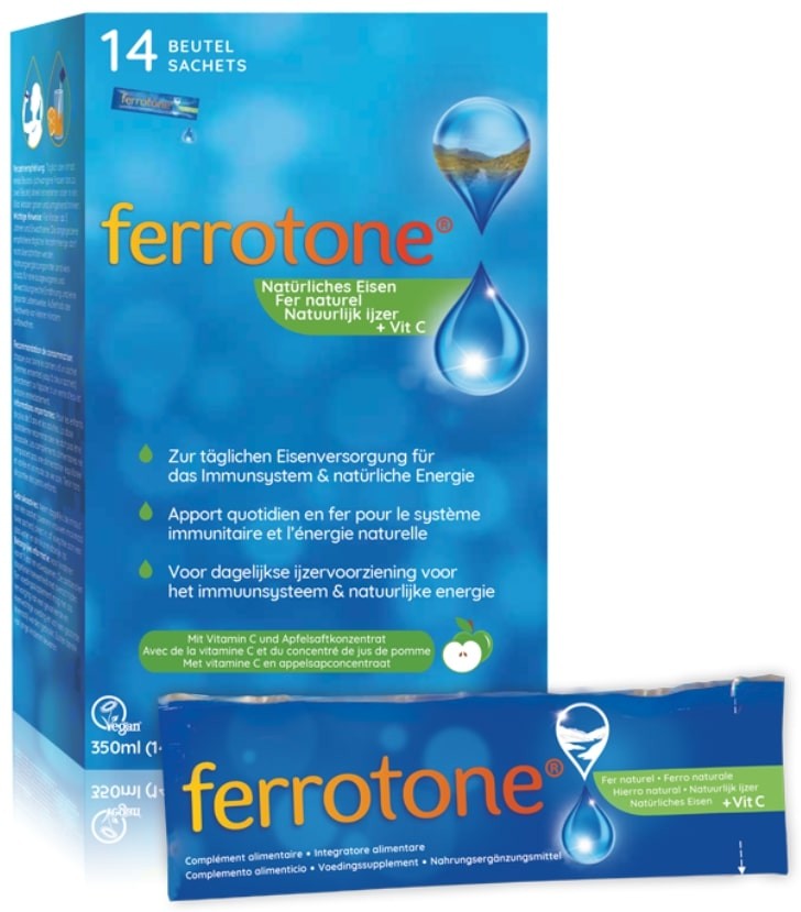 Ferrotone, ябълка, 14 сашета x 25 ml | Ozone.bg