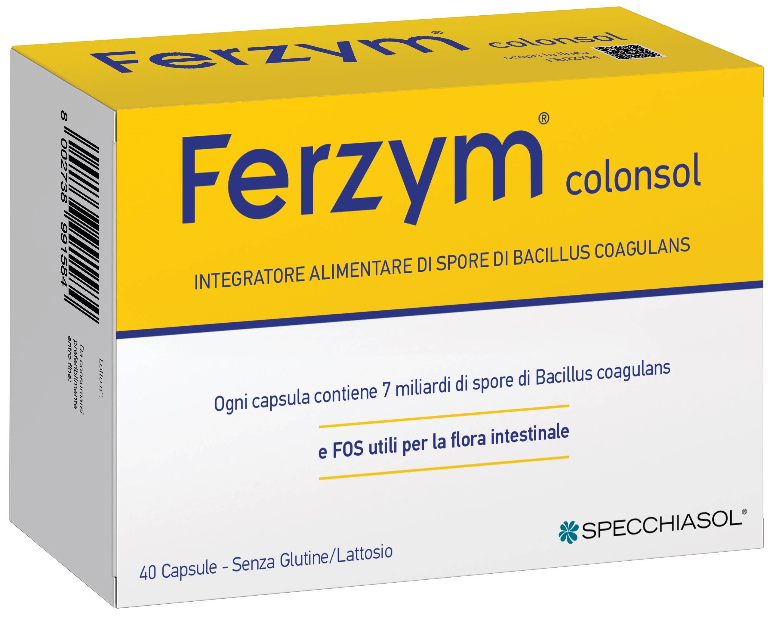 Ferzym Colonsol, 40 капсули, Specchiasol | Ozone.bg
