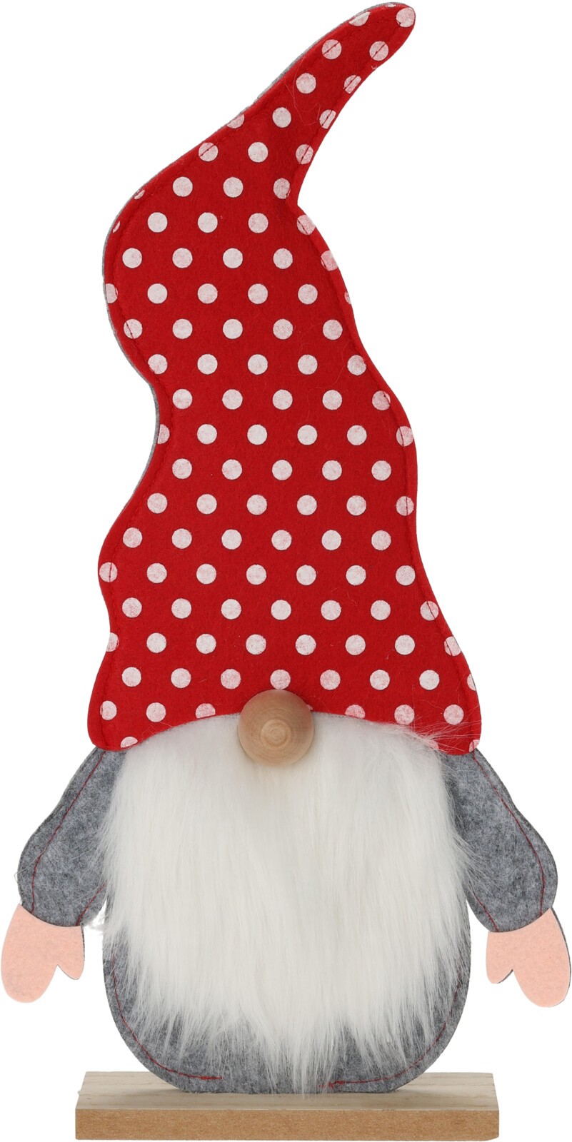 Фигурка с дървена основа H&S - Гном, 22 x 5 x 43 cm, точки | Ozone.bg