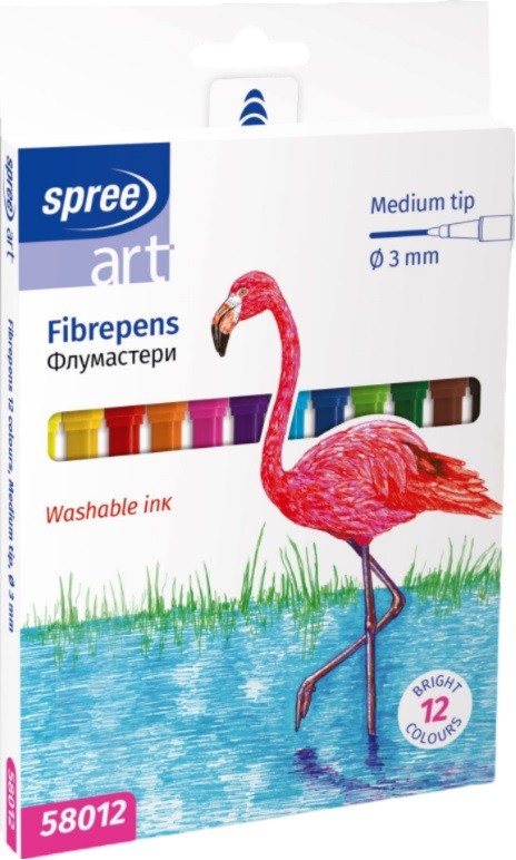 Флумастери Spree Art - 12 цвята, връх M | Ozone.bg