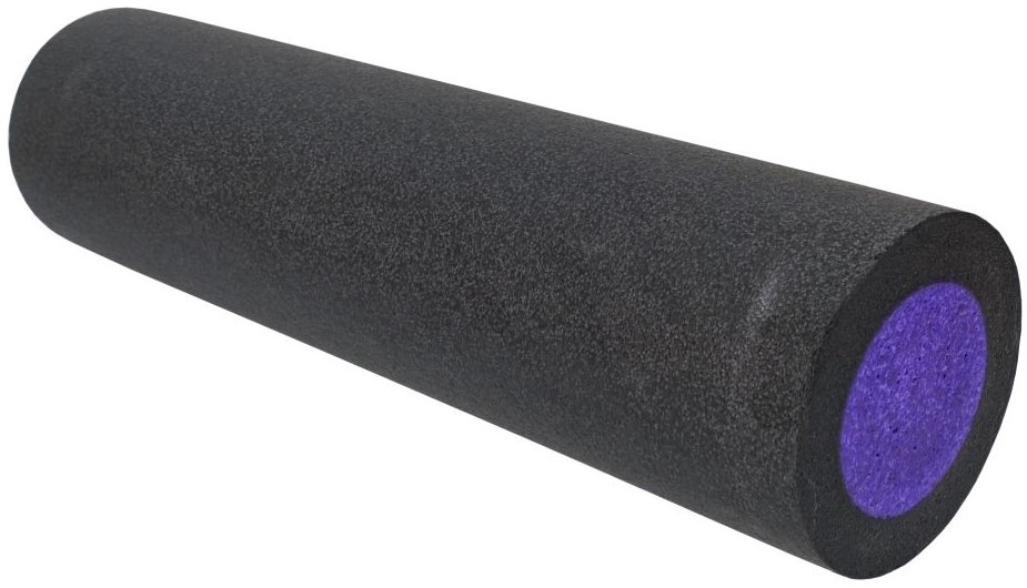 Фоумролер за пилатес и йога Maxima - 60 х 15 х 15 cm, черен/лилав ...