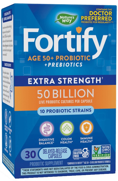 Fortify Extra Strength Probiotic 50 Billion Age 50+, 30 капсули, Nature ...