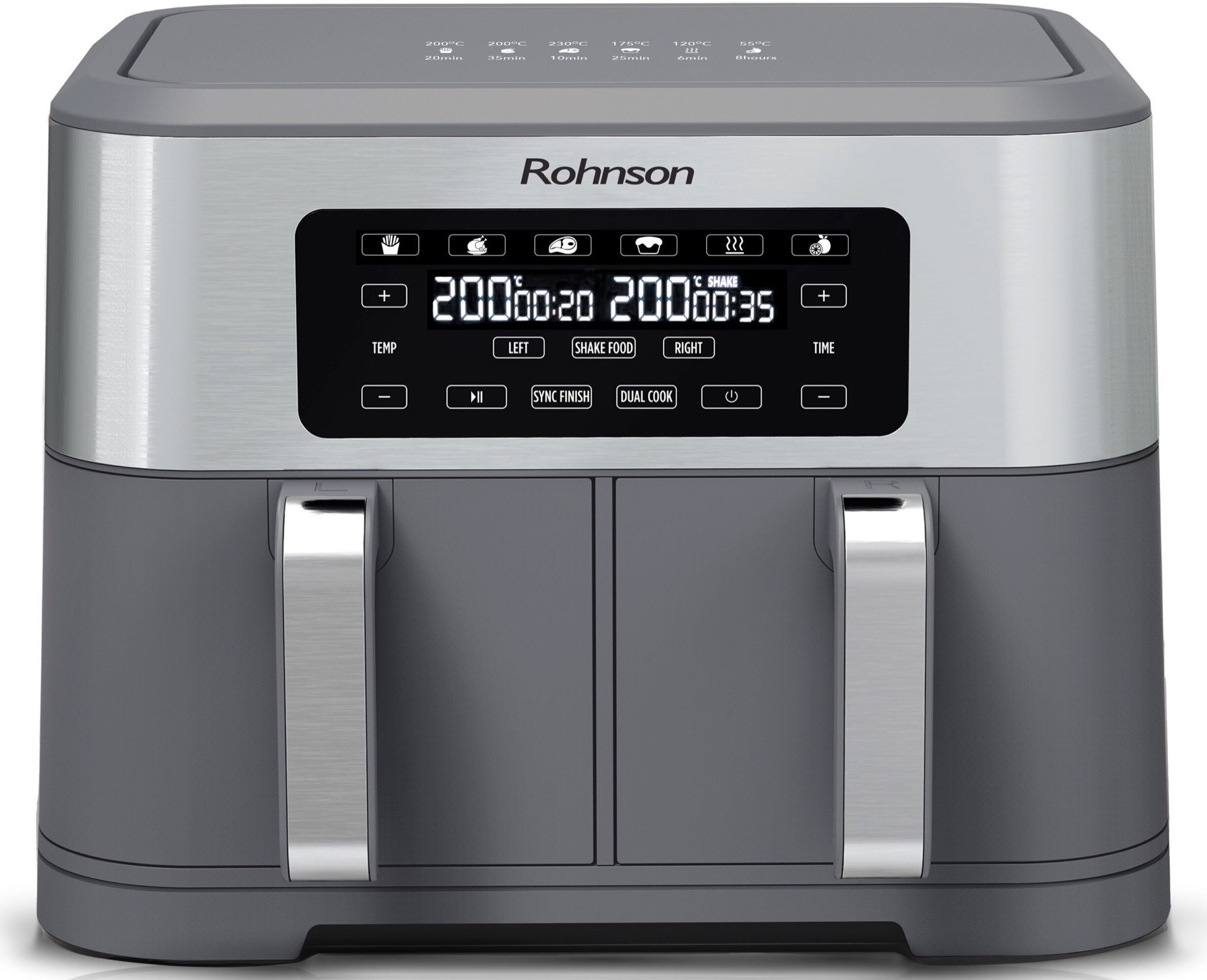 Уред за здравословно готвене Rohnson - R-2844, 2800W, сив/сребрист ...
