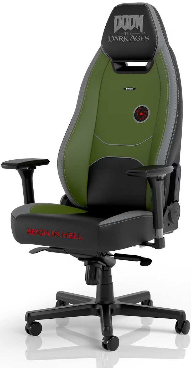 Гейминг стол noblechairs - DOOM: The Dark Ages Edition, зелен/черен ...