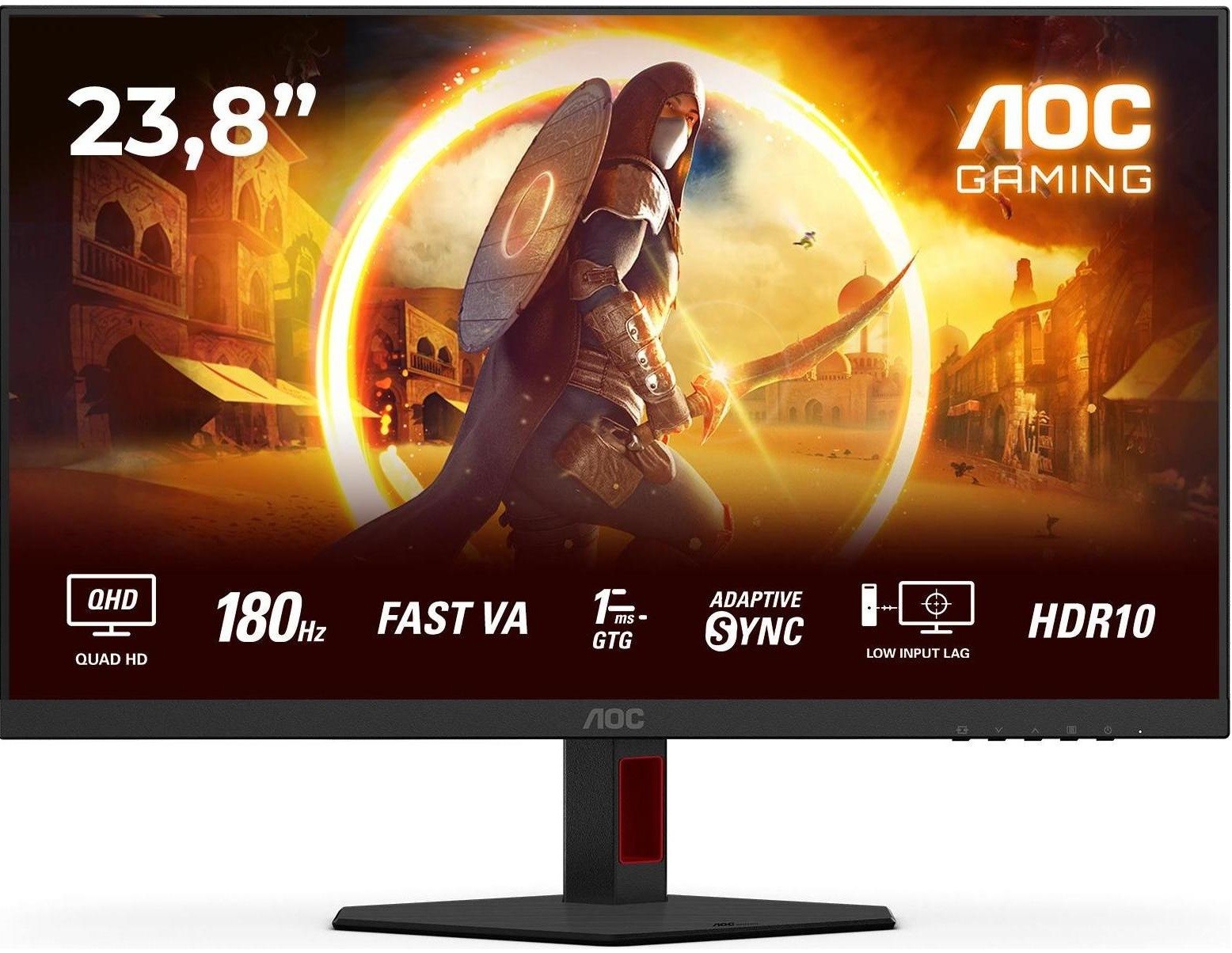 Гейминг монитор AOC - Q24G4RE, 23.8'', 180Hz, 1ms, IPS, Adaptive-Sync ...