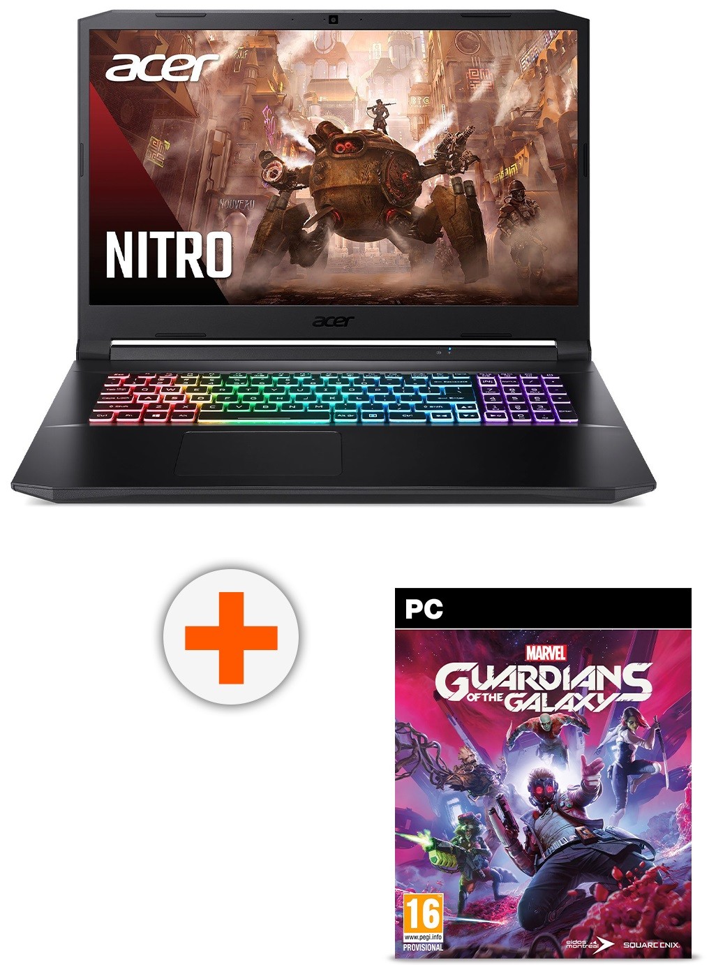 Гейминг лаптоп Acer - Nitro 5 AN517 + PC игра Marvel's Guardians Of The ...