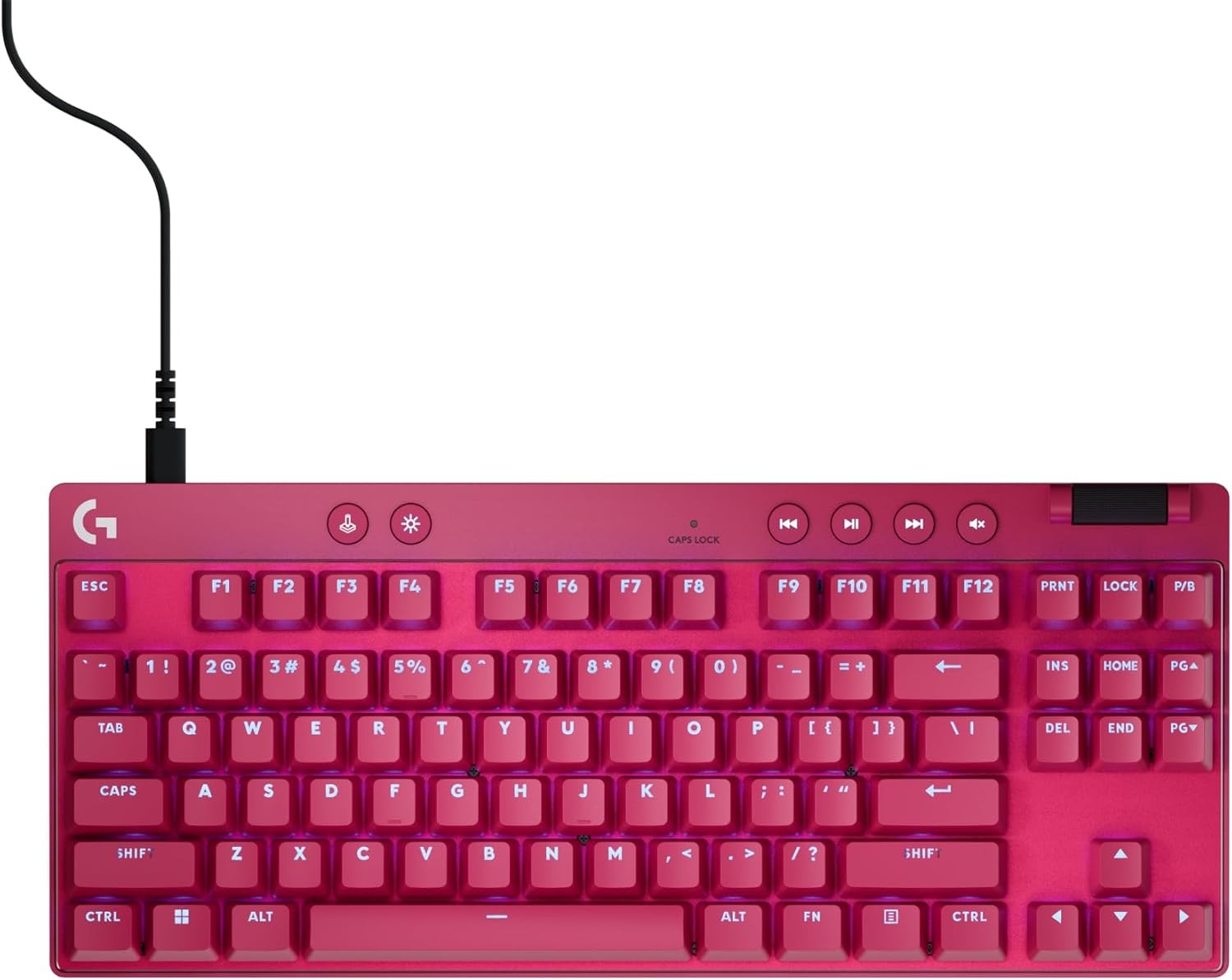 Гейминг клавиатура Logitech - Pro X TKL Rapid, RGB, розова | Ozone.bg