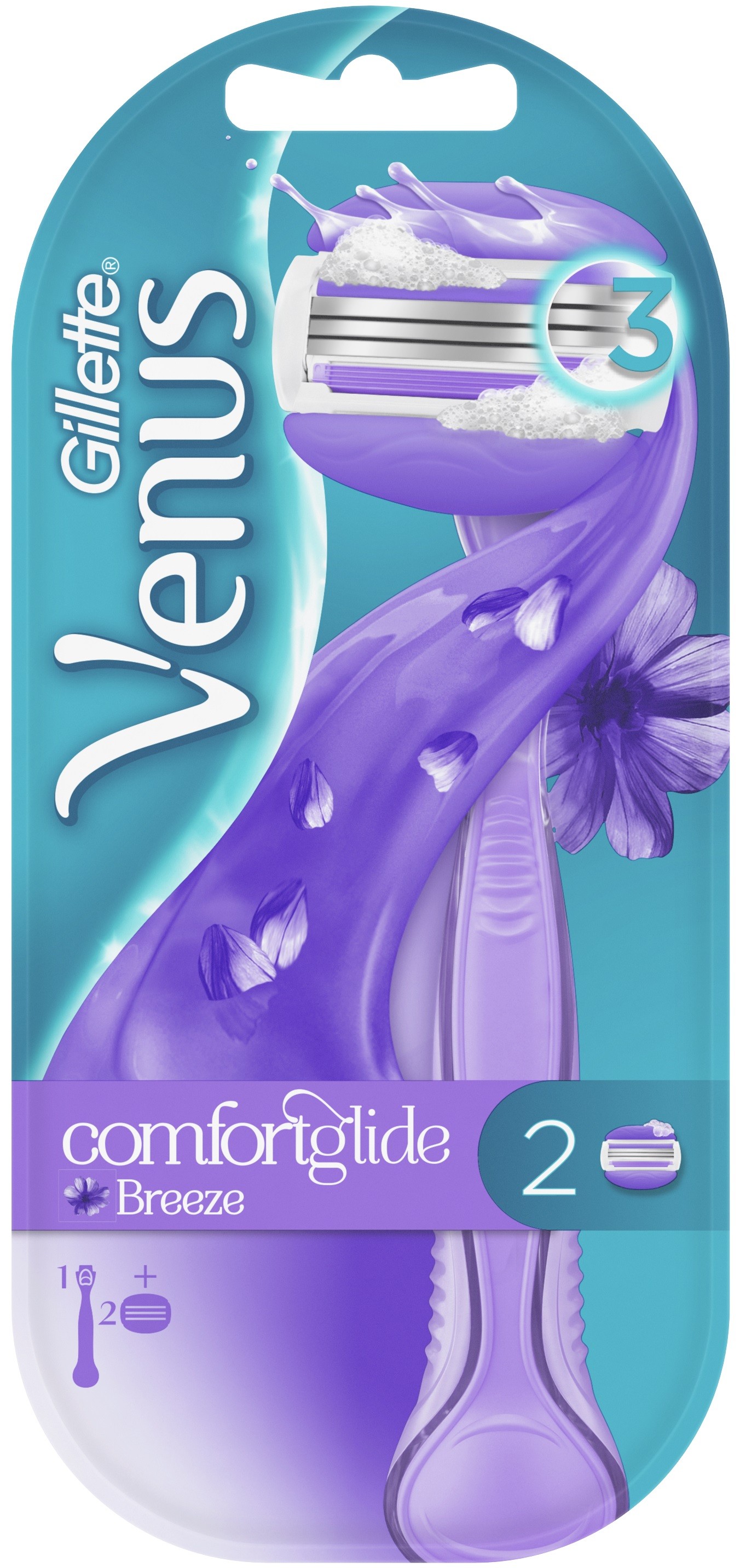 Gillette Venus Дамска самобръсначка ComfortGlide Breeze, с 2 ножчета | Ozone.bg
