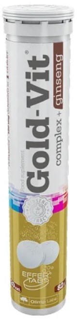 Gold Vit Complex + Ginseng, портокал, 20 ефервесцентни таблетки, Olimp ...