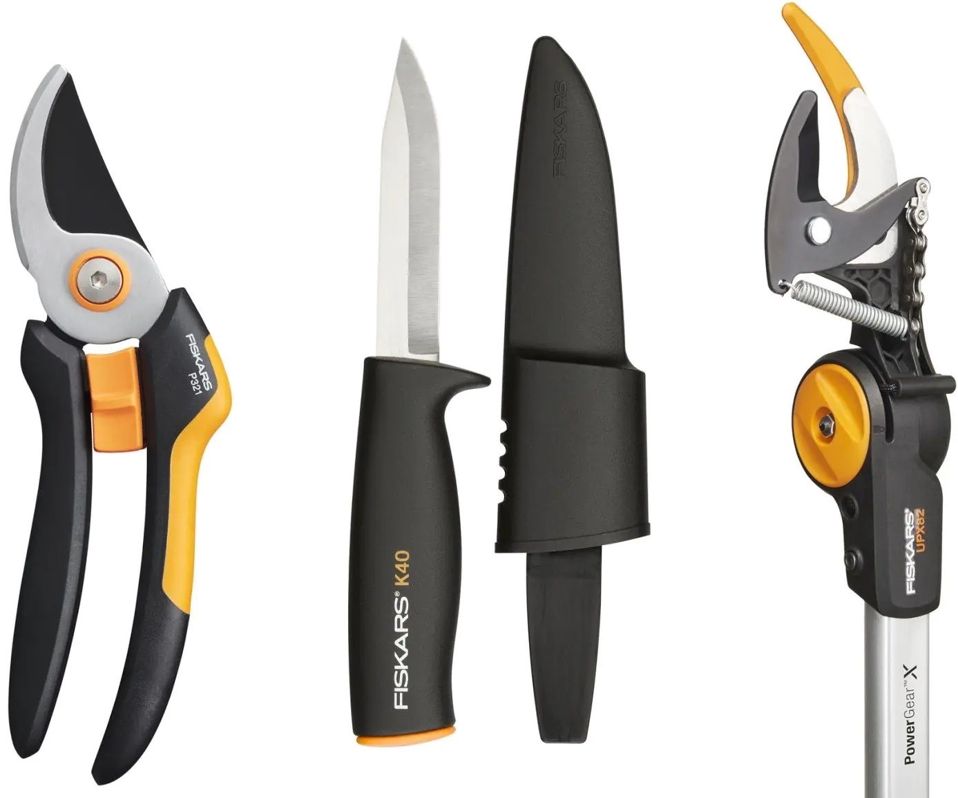 Градинарски комплект Fiskars - Резачка UPX82 + нож K40 + лозарска ножица M P321 | Ozone.bg