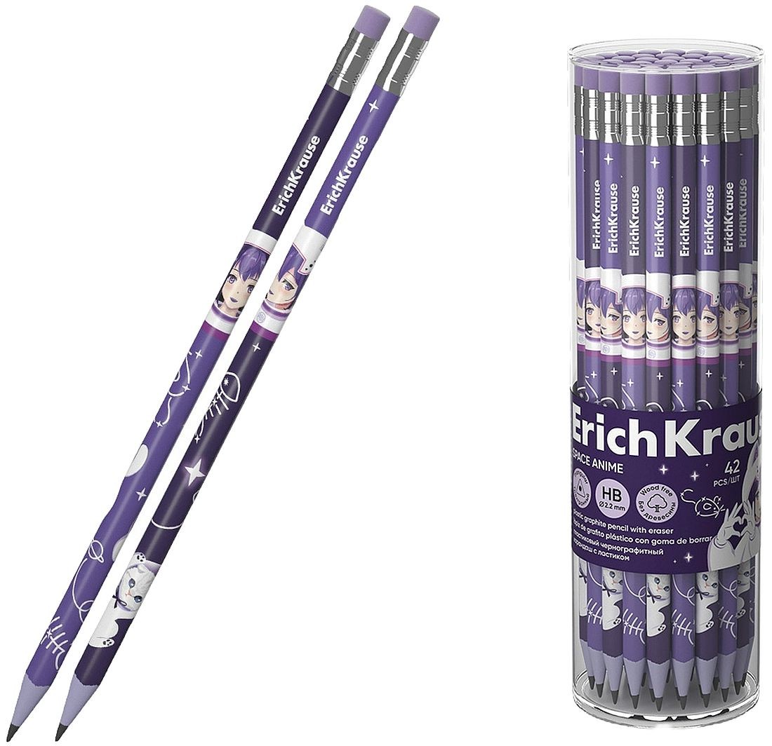 Графитен молив с гума Erich Krause - Anime, HB, асортимент | Ozone.bg