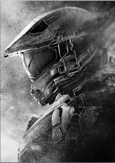 Метален постер Displate - Halo Master Chief Spartan | Ozone.bg