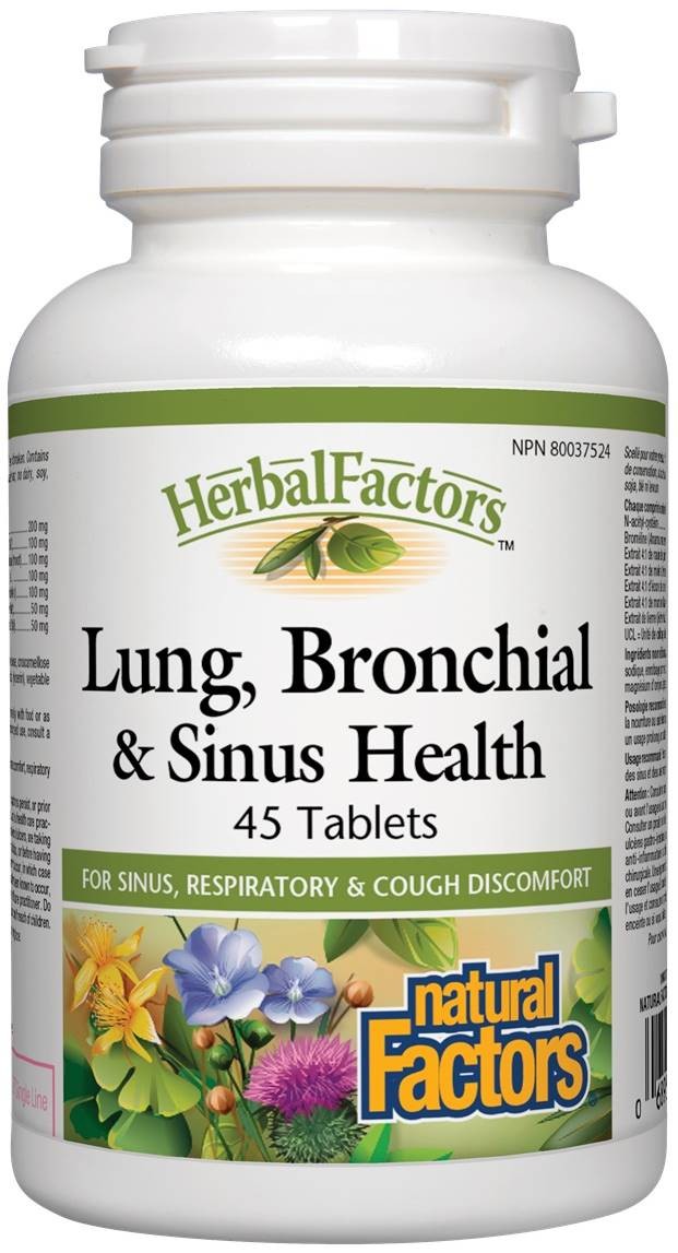 Herbal Factors Lung, Bronchial and Sinus Health, 45 таблетки, Natural ...
