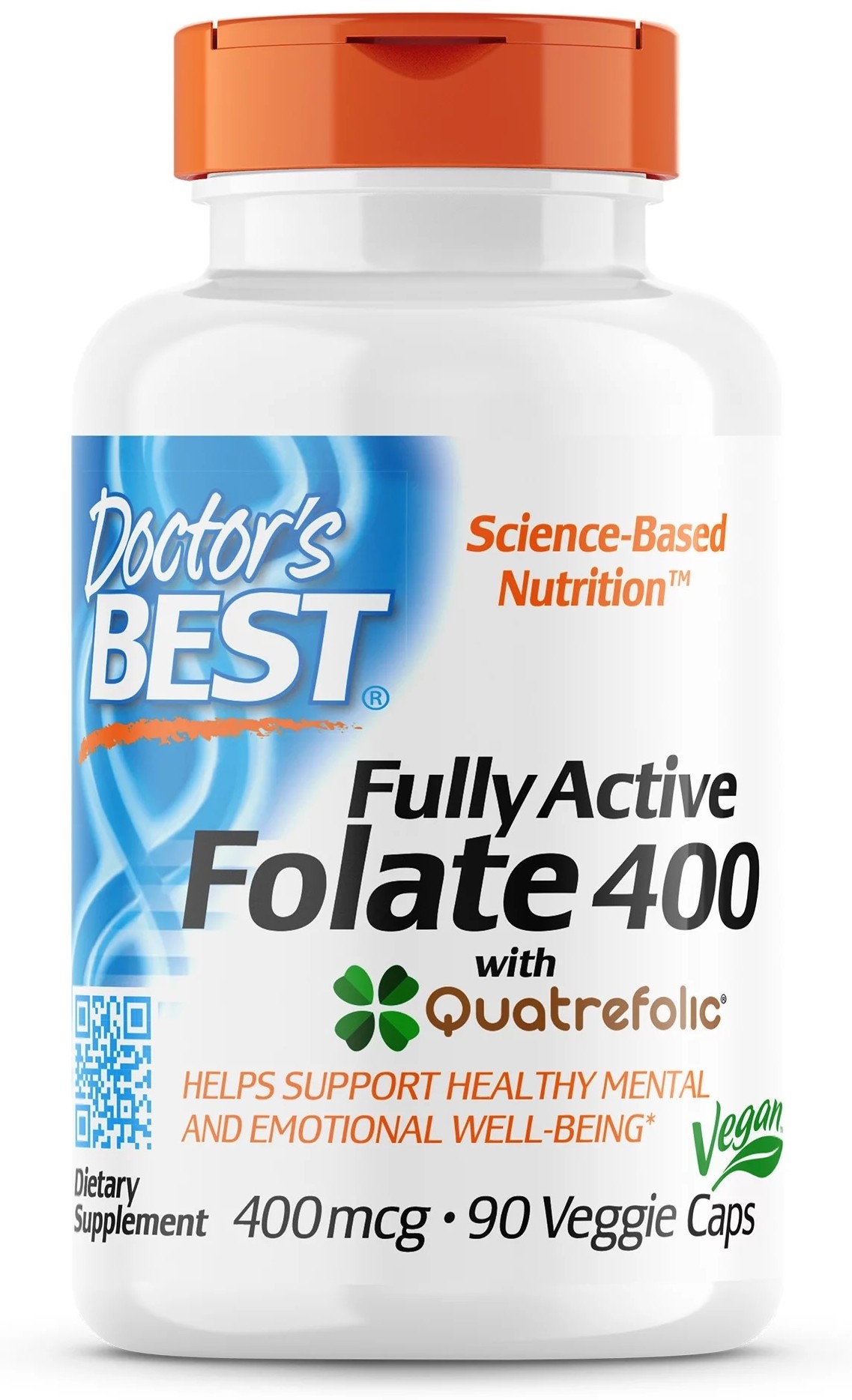 Fully Active Folate, 400 mcg, 90 капсули, Doctor's Best | Ozone.bg