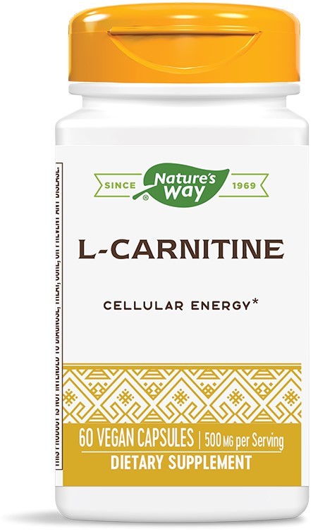 L-Carnitine, 500 mg, 60 капсули, Nature's Way | Ozone.bg