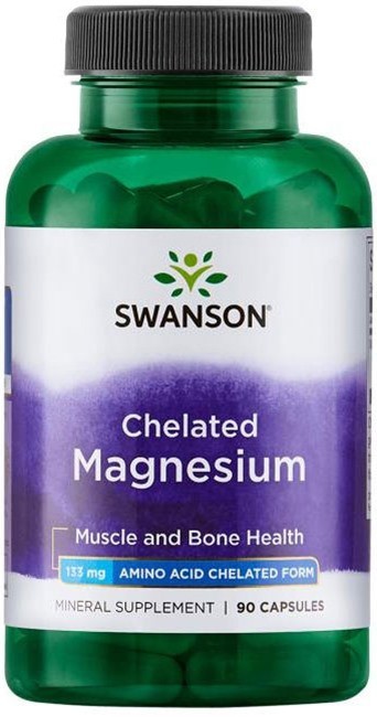 Chelated Magnesium, 133 mg, 90 капсули, Swanson | Ozone.bg