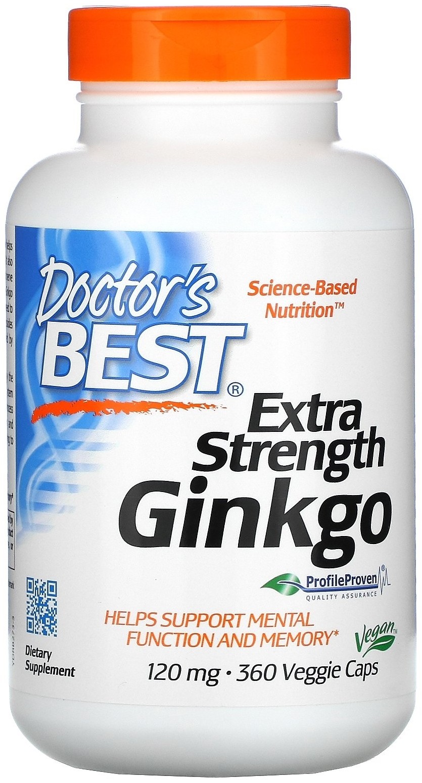Extra Strength Ginkgo, 120 mg, 360 капсули, Doctor's Best | Ozone.bg