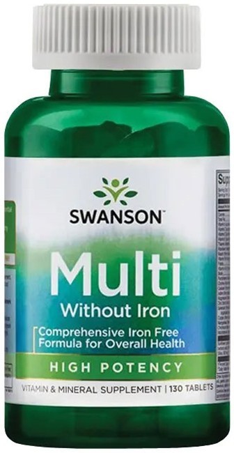 Multi without Iron, 130 таблетки, Swanson | Ozone.bg