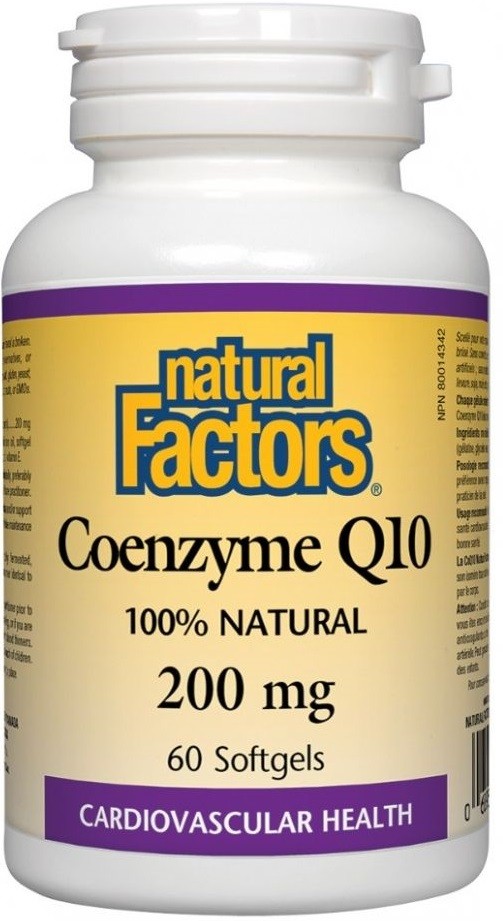 Coenzyme Q10, 200 mg, 60 софтгел капсули, Natural Factors | Ozone.bg