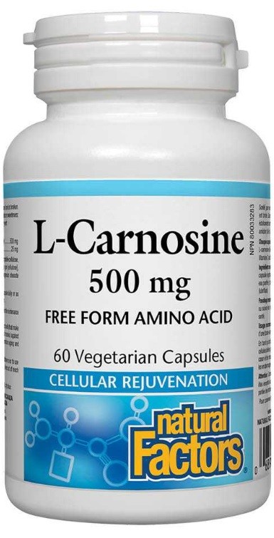 L-Carnosine, 500 mg, 60 капсули, Natural Factors | Ozone.bg