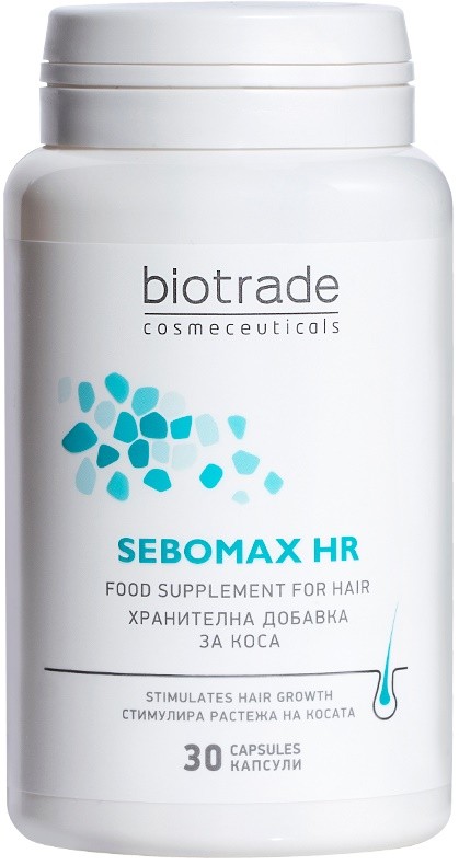 Biotrade Sebomax HR Хранителна добавка против косопад, 30 капсули ...