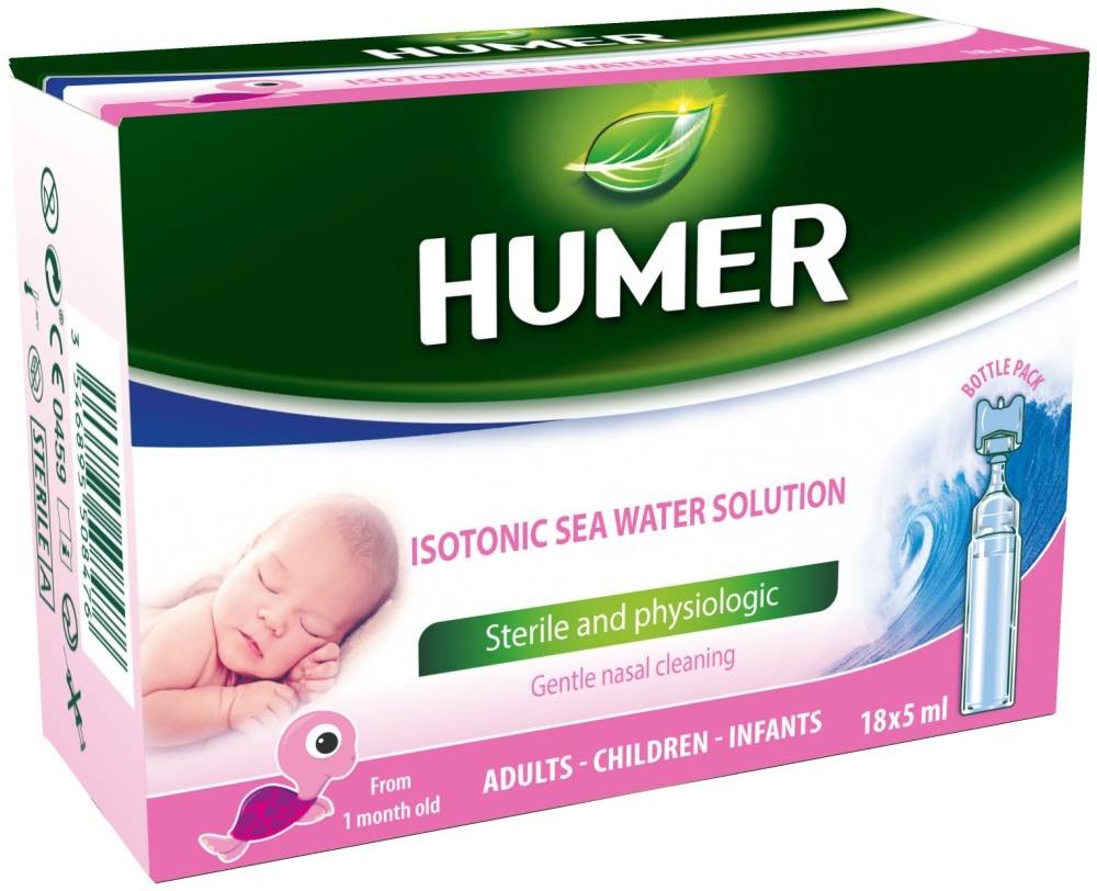 Humer Разтвор на морска вода, 18 дози х 5 ml | Ozone.bg