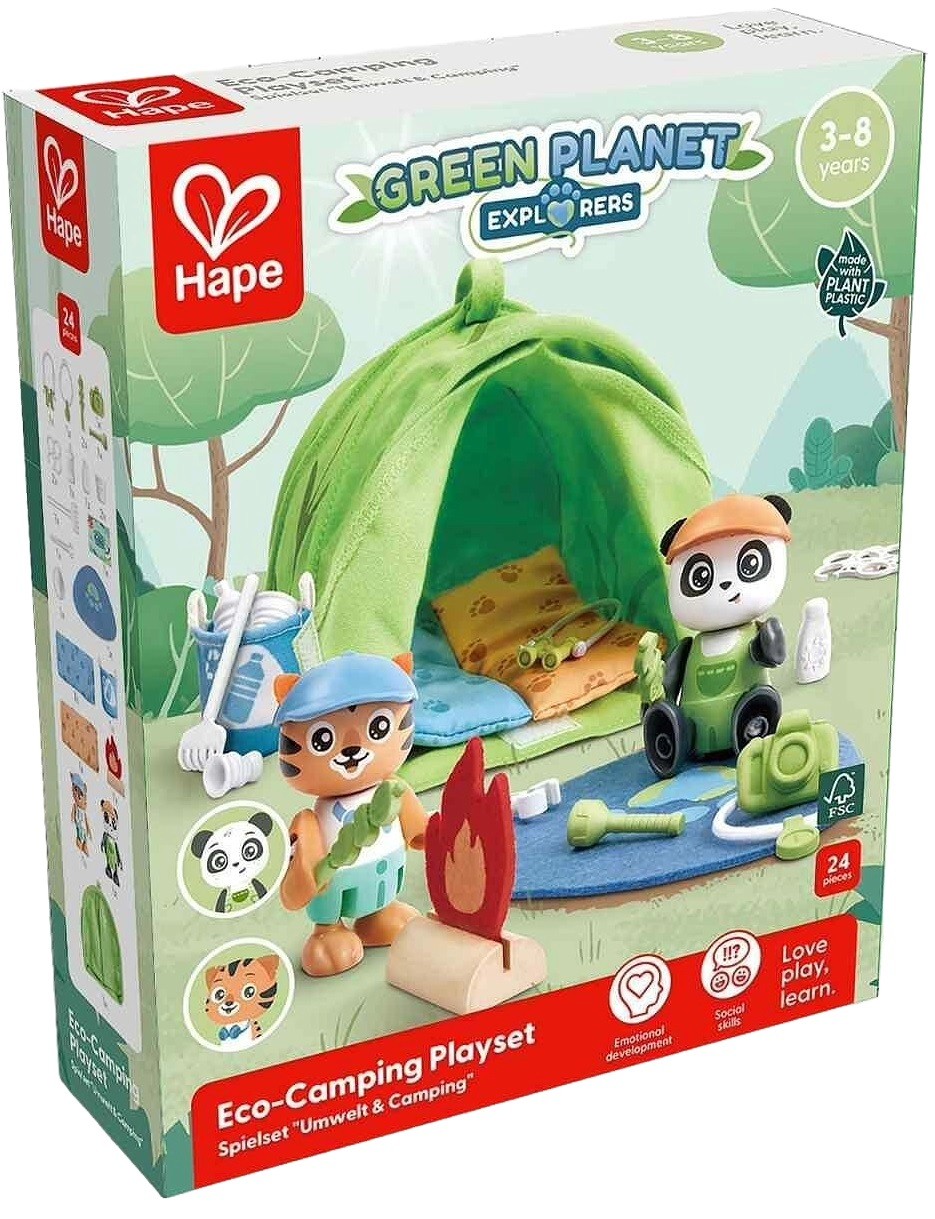 Игрален комплект Hape International - Къмпинг, 24 части | Отлична цена | Ozone.bg