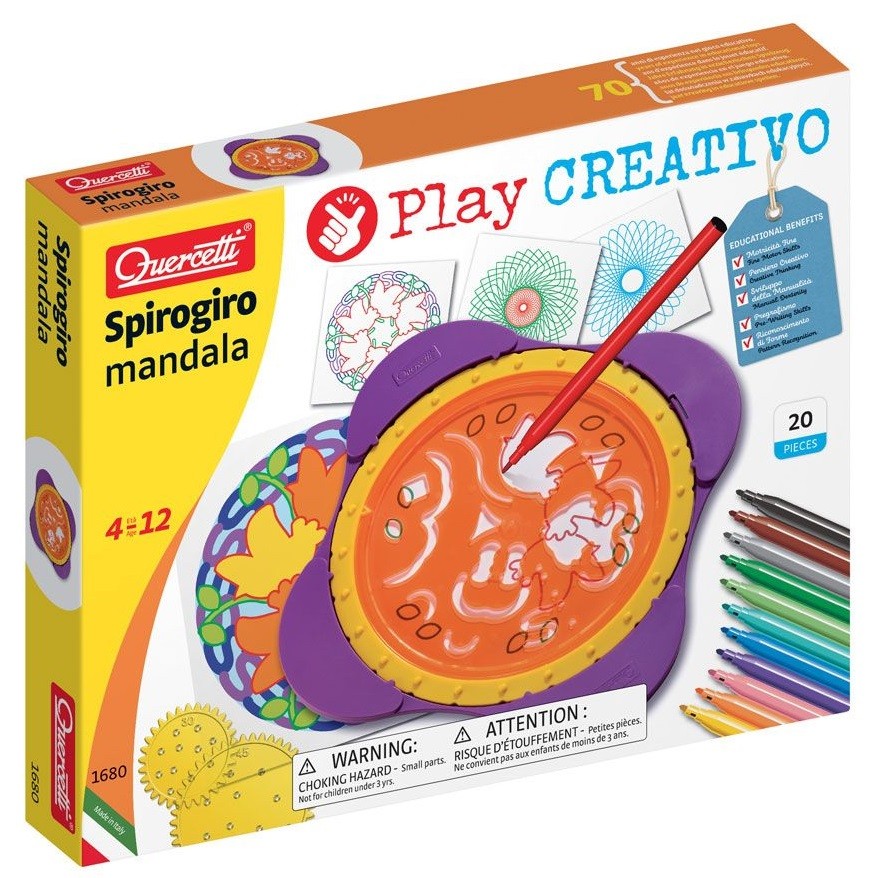 Игра със Спирограф Quercetti - Spirogiro Mandala, 20 части | Отлична ...