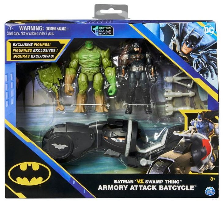 Игрален комплект с фигури Spin Master DC - Armory Attack Batcycle ...